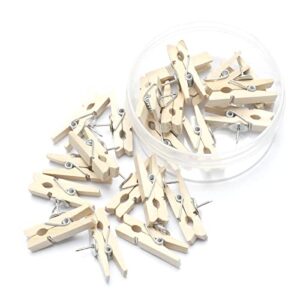 nutjam 20pack mini clothespins, mini clothes pins, wooden small clothes clips for photos, clothesline, bag, crafts, art wall, pictures