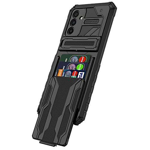 Niuuro for Samsung Galaxy A14 5G Wallet Case with Credit Card Holder Stand Kickstand Slim Rugged Shockproof Heavy Duty Defender Armor 【Military Grade】 Protective Phone Case - Black