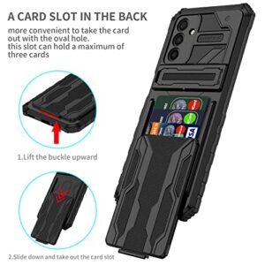 Niuuro for Samsung Galaxy A14 5G Wallet Case with Credit Card Holder Stand Kickstand Slim Rugged Shockproof Heavy Duty Defender Armor 【Military Grade】 Protective Phone Case - Black