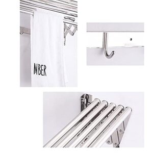 EAFTOS Wall Mounted Stainless Steel Drying Rack Great for Laundry Room,Bathroom,Utility Area Clothes Retractable Folding Bathroom