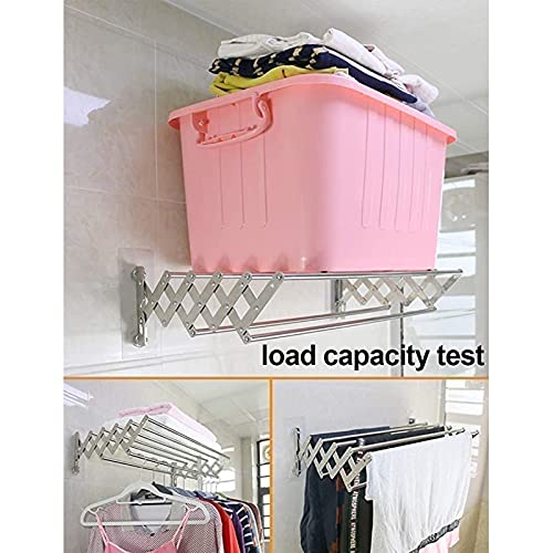 EAFTOS Wall Mounted Stainless Steel Drying Rack Great for Laundry Room,Bathroom,Utility Area Clothes Retractable Folding Bathroom