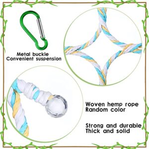 3 Pieces Bird Rat Climbing Rope Net Toy for Cage Bird Rope Perch Swing, Ladder Rope Bridge Hanging Hammock, Small Animal Activity Toy for Gerbil, Mouse, Mice, Parrot, Bird