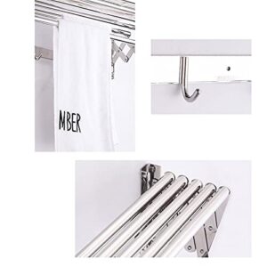 EAFTOS Clothes Airer Laundry Drying Rack Folding Retractable Wall Mounted Towel Rack Adjustable Collapsible Heavy Duty 304 Stainless Steel Away Rack