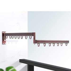 eaftos wall mounted clothes hanger with outdoor balcony multifunctional clothes hanger invisible folding drying rack adjustable (color : gray)