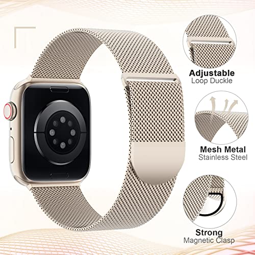 ZALAVER Metal Band Compatible with Apple Watch Bands 38mm 40mm 41mm 42mm 44mm 45mm 49mm Women Men,Adjustable Magnetic Stainless Steel Mesh Strap for iWatch Ultra/Ultra 2,Series 9 8 7 6 5 4 3 2 1 SE