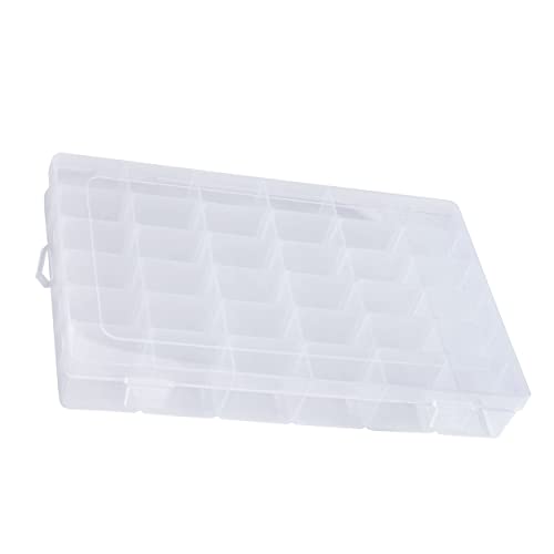 TOHUKA 36 Compartment Removable Dividers Clear Plastic Organizer Storage Box Jewelry, Art DIY, Craft, Fishing Tackle Stackable Storage Container