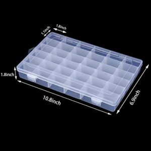 TOHUKA 36 Compartment Removable Dividers Clear Plastic Organizer Storage Box Jewelry, Art DIY, Craft, Fishing Tackle Stackable Storage Container