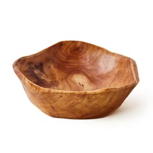 m mimmu wooden fruit bowl for decor,unique irregular root carved fruit tray decorative plates（8"-10"）