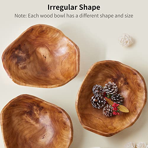 M MIMMU Wooden Fruit Bowl for Decor,Unique Irregular Root Carved Fruit Tray Decorative Plates（8"-10"）