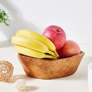 M MIMMU Wooden Fruit Bowl for Decor,Unique Irregular Root Carved Fruit Tray Decorative Plates（8"-10"）