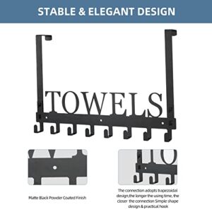 Azmoncy Over The Door Hooks, Towel Rack for Bathroom Towel Holder for Hanging Heavy Duty, Wall Mount Towel Hanger with 8 Hooks for Bedroom Bathroom Pool Kitchen Towels, Bag, Coats