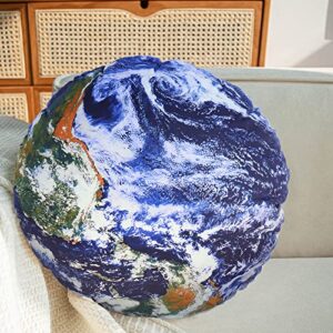 homecozy Creative Home Decoration Throw Pillow 3D Simulated Space Planet Floor Cushion for Children's Toys and Photographic Props 16x16 Inches Earth