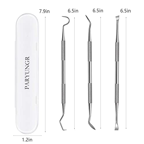 PARYUNGR Dental Tools, Professional Teeth Cleaning Oral Care Hygiene Kit, Stainless Steel Dental Pick Tooth Scraper Tartar Plaque Remover for Dentist, Personal, Pet Use with Storage Box