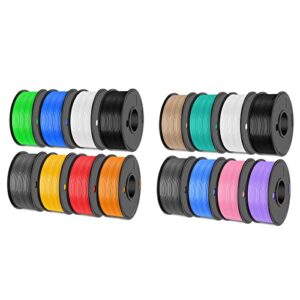 sunlu 3d printer filament bundle, sunlu pla plus filament 1.75mm, 100% neatly wound pla+ filament 4kg, 0.25kg spool, 16 packs