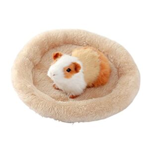 Hamster Bed Soft Warm Cushion Mini Cage Hamster Rat Mat Small Animal Cage Cotton Mat Squirrel Sleeping Bed Guinea Pig Bed Pads(L,Light Brown)