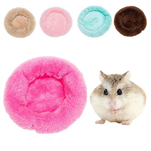 Hamster Bed Soft Warm Cushion Mini Cage Hamster Rat Mat Small Animal Cage Cotton Mat Squirrel Sleeping Bed Guinea Pig Bed Pads(L,Light Brown)