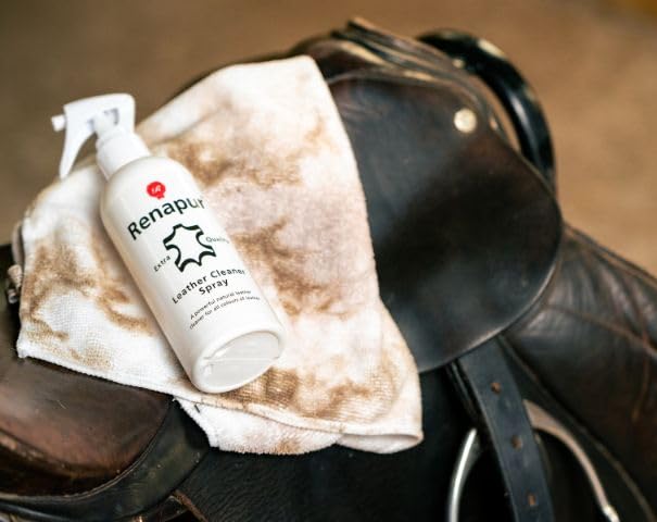 Renapur Natural Leather Cleaner Spray (8.5 Fl. oz) The Perfect Cleaner for All Your Leather Including Sofas, Car Interiors, Footwear, Clothing & Saddles & Tack