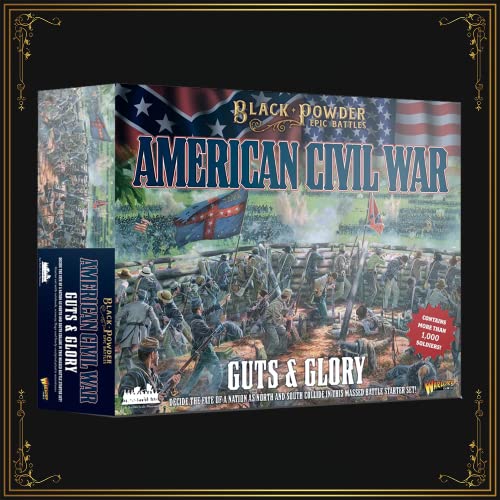 Wargames Delivered - Black Powder Epic Battles- American Civil War Guts & Glory Starter Set 12.5mm Miniatures, 6 Regiments, 6 Dice, Digital Bundle, Flag - WW2 Action Figure Model Kit by Warlord Games