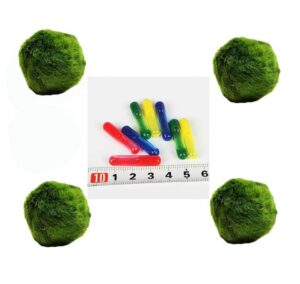 decorative balls for fish tank water grass moss live aquarium plant aquatic plant ornament 4pcs(3.5cm/1.37in) free fish tank decoration stone 8pcs