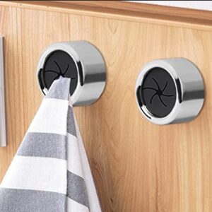 6 Towel Holders Towel Hooks Round Chrome Easy Installation Wall Mount for Kitchen Bathroom Cabinet Garage Hand Dish Shower Outdoor Towel No Drilling