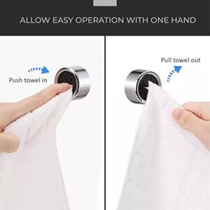 6 Towel Holders Towel Hooks Round Chrome Easy Installation Wall Mount for Kitchen Bathroom Cabinet Garage Hand Dish Shower Outdoor Towel No Drilling