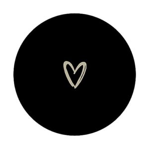 Beige Black Minimalist Heart PopSockets Standard PopGrip