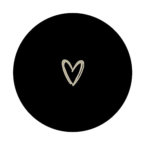 Beige Black Minimalist Heart PopSockets Standard PopGrip