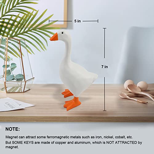 Jareo Magnetic Goose Statue Cute Key Holder 1 Pack Home Decoration Hanging Rack Table Desk Sculpture Funny Bedroom Decor Housewarming Gift