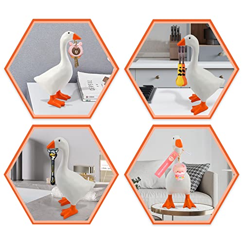 Jareo Magnetic Goose Statue Cute Key Holder 1 Pack Home Decoration Hanging Rack Table Desk Sculpture Funny Bedroom Decor Housewarming Gift