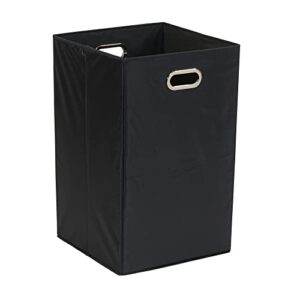 household essentials folding laundry hamper, black