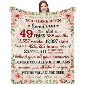 49th birthday gifts for women happy 49th birthday gifts for her 49 year old birthday gifts for women 49th birthday decorations for women bestie wife sister mom friends 49th birthday blanket 60"x 50"