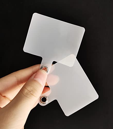 9PCS Universal Phone Tether Tab Without Adhesive, Plastic Phone Lanyard Patch for Phone Strap (White Black and Clear)