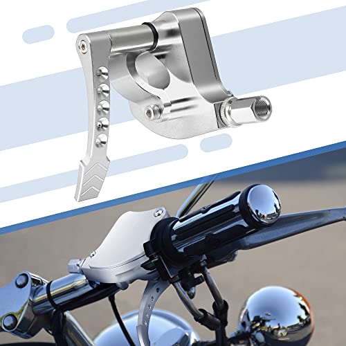 X AUTOHAUX 7/8 Inches Universal Thumb Throttle Assembly for Yamaha Banshee 350 Blaster 200 YFZ450 Warrior 350 Metal Silver Tone