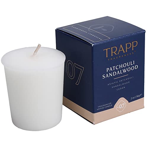 Trapp 2oz Votive Scented Candle Herbal Aromatherapy Variety, Set of 4 - No.76 Watermint Eucalyptus, No. 78 Ginger Sage, No. 79 Lemon Leaf & Basil, and No. 07 Patchouli Sandalwood