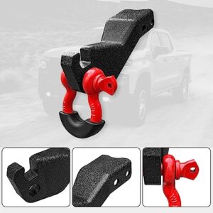 Ronghui Silverado Front Tow Hook Bracket Shackle Mount Kit Compatible with 2019-2020-2021-2022 Chevy Silverado 1500 | OEM Converts D-Ring Kit