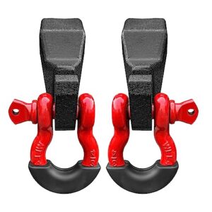 Ronghui Silverado Front Tow Hook Bracket Shackle Mount Kit Compatible with 2019-2020-2021-2022 Chevy Silverado 1500 | OEM Converts D-Ring Kit