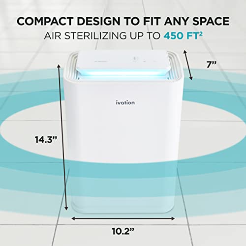 Ivation Air Sterilizer | Compact Portable Air Sterilizer for Home & Office | Built-In Timer, Sleep Function good For Use Around Children, Seniors, & Pets