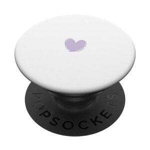 light pastel purple white minimalist heart popsockets standard popgrip