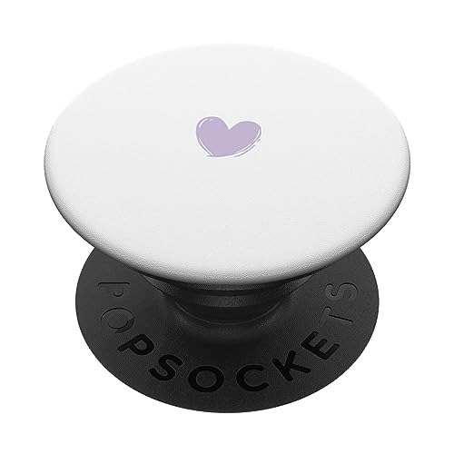 Light Pastel Purple White Minimalist Heart PopSockets Standard PopGrip