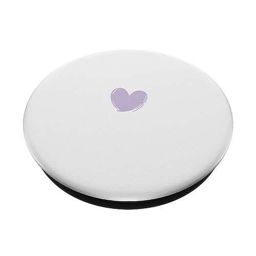 Light Pastel Purple White Minimalist Heart PopSockets Standard PopGrip