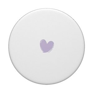 Light Pastel Purple White Minimalist Heart PopSockets Standard PopGrip