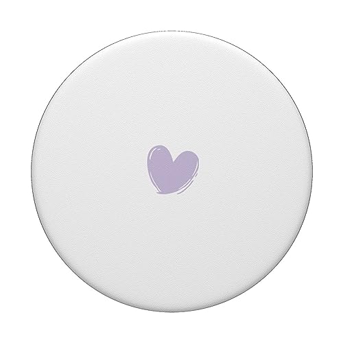 Light Pastel Purple White Minimalist Heart PopSockets Standard PopGrip