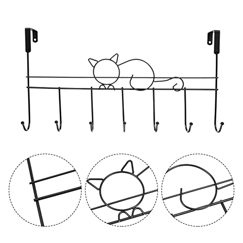 Cabilock Organizer Scarf for Glass Free Rack Back with Coat Hook Coats Duty Hanger Decorative Cat Clothing Metal Hooks Black Bathroom Bath Hats Office Key Iron Kitchen Bag Towel Holders