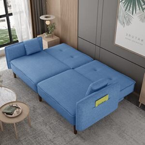 N NOORDENIYA Convertible Sleeper Sofa Bed Modern Loveseat Futon Sofa Couch Bed with Adjustable Backrest Loveseat Daybed Love Seat Lounge Sofa Sleeper Pillows Pockets Furniture for Living Room