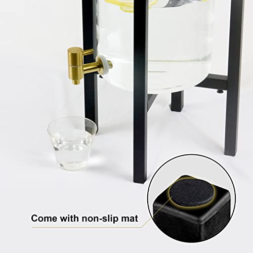 Kcgani Black Adjustable Metal Beverage Drink Dispensers Stand,Water Crock Stand Fits 9.4 to 15 Inches Dia of Glass Jar or Bottle Jug, Strong Metal Rack Base for Water Filter, Flower Pot, Plants