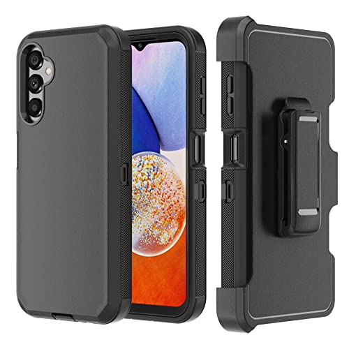 TASHHAR Phone Case for Samsung Galaxy A14 5G case,Heavy Duty Hard Shockproof Armor Protector Case Cover with Belt Clip Holster for Samsung A14 5G 2023 Phone Case (Black)