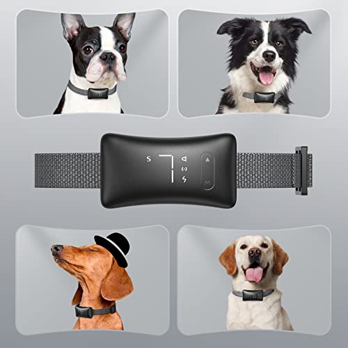 Dog Bark Collar, NQQHNN Bark Collar for Large Medium Small Dogs, Dog Barking Collar with 7 Adjustable Sensitivity and Intensity Beep Vibration and Optional Shock Function