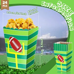 Zubebe 36 Pcs Football Popcorn Boxes Football Party Favor Football Party Supplies Paper Snack Cups Sports Theme Disposable Popcorn Bowl for Birthday Sports Event, 5.1 x 3.6 x 2.5''