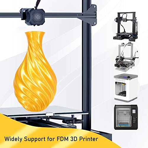 MIKA3D Silk Shiny PLA Gold 3D Printing Filament, 1Kg 2.2lbs 1.75mm 3D Print Material, High Diameter Control Neatly Wound Silk PLA, Widely Support for FDM 3D Printers