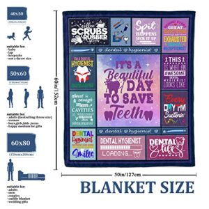 Dental Hygienist Gifts, Gifts for Dental Hygienist Blanket, Unique Dental Hygienist Gifts for Women, Dental Hygienist Birthday Gift for Women, Dental Hygienist Appreciation Gifts Throw Blanket 60"X50"